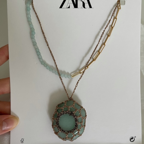 Zara | Jewelry | Zara Pack Of Crochet And Stone Necklaces | Poshmark
